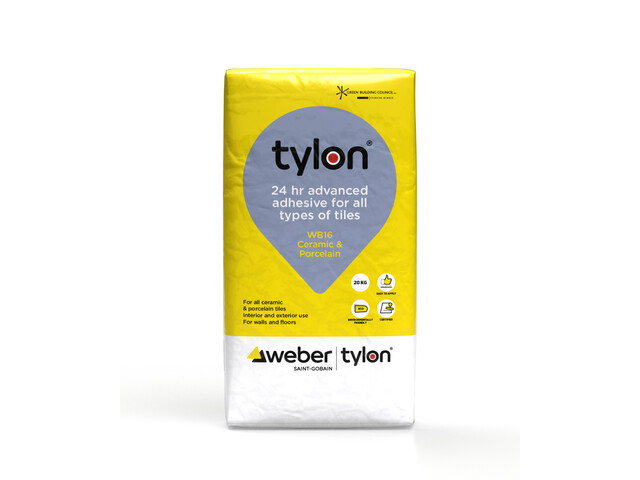 teber tylon WB16 Ceramic & Porcelain 24hr tile adhesive